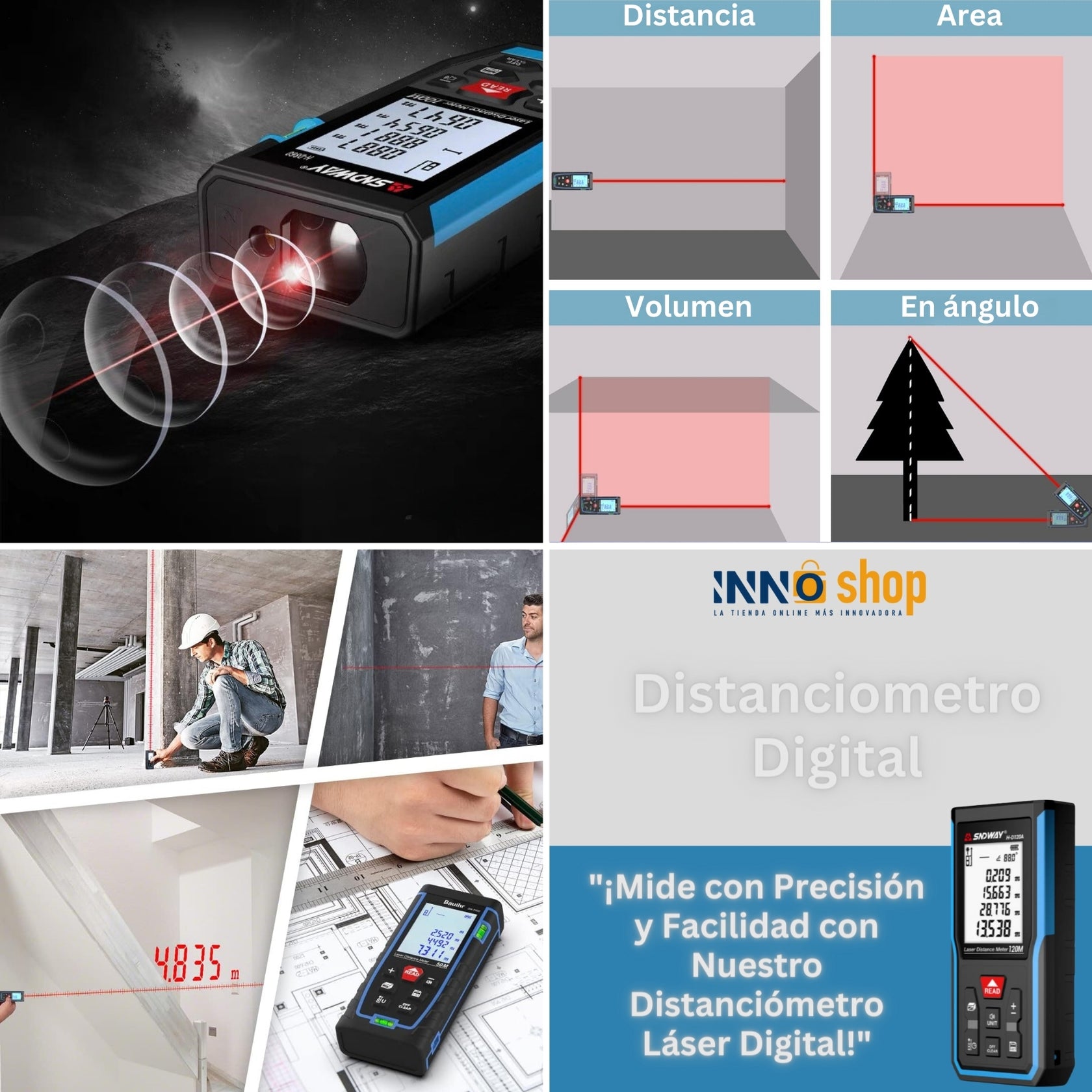 DISTANCIÓMETRO MEDIDOR LASER A DISTANCIA DIGITAL – INNOshopcr